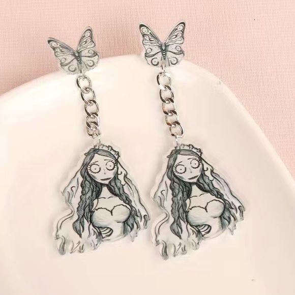 Jewelry | Halloween Corpse Bride Dangle Earrings Goth Ghost Style ...